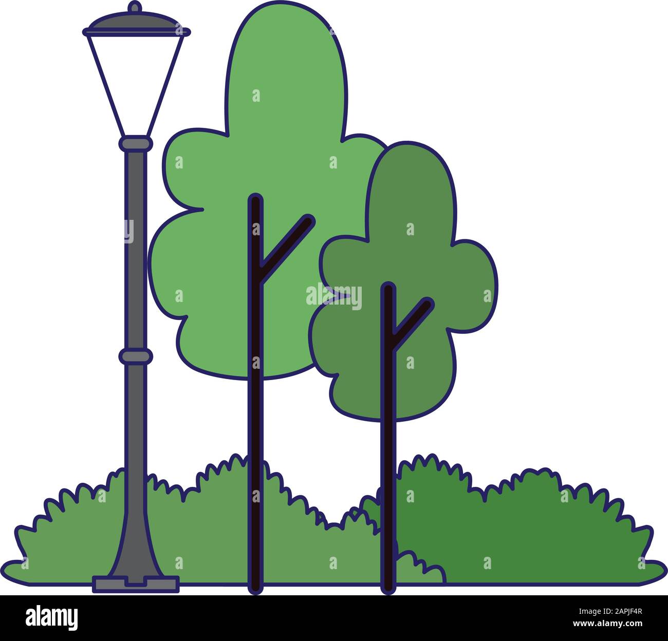 trees and street lamp icon Stock Vector Image & Art - Alamy