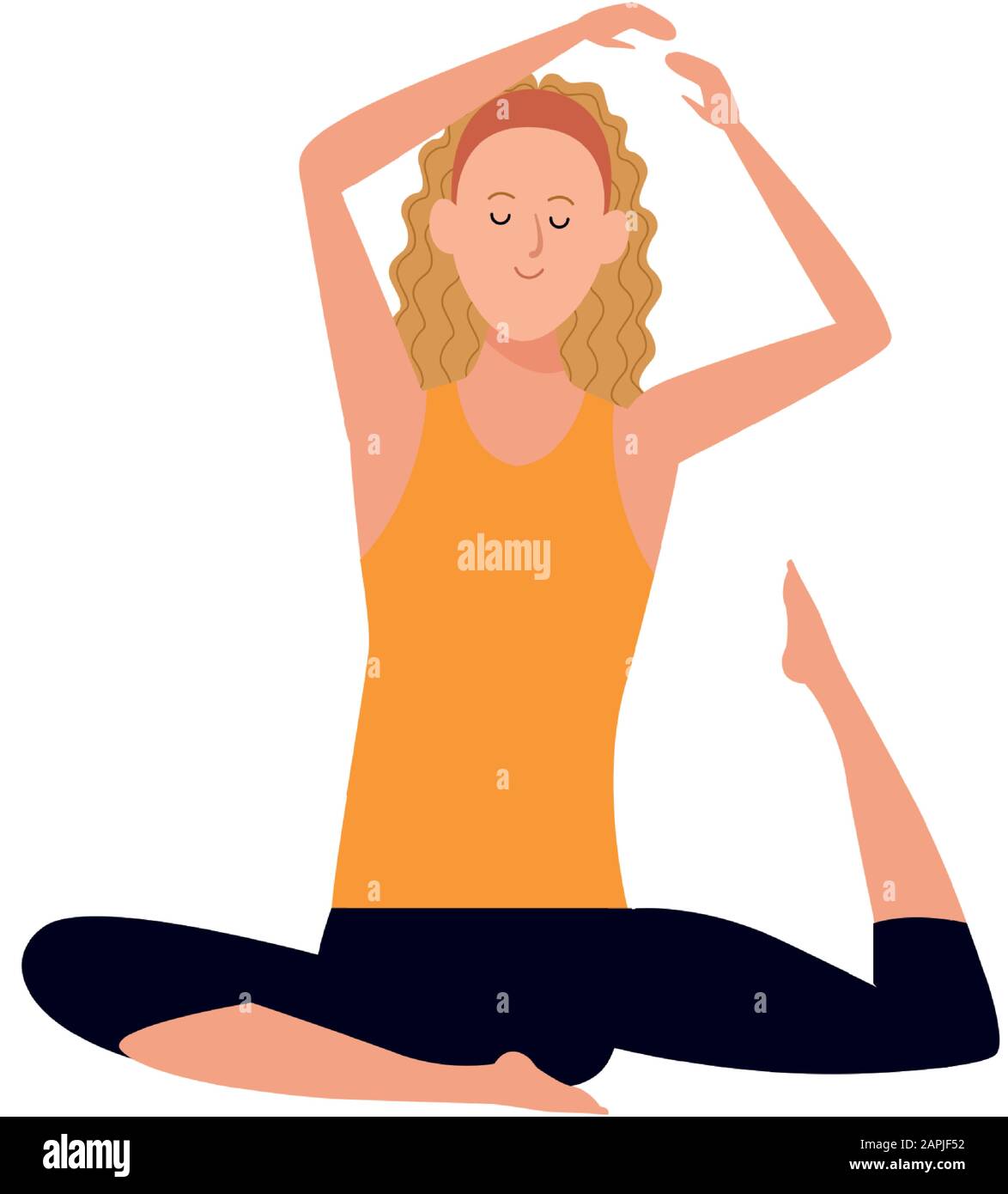 cartoon girl practicing yoga icon Stock Vector Image & Art - Alamy