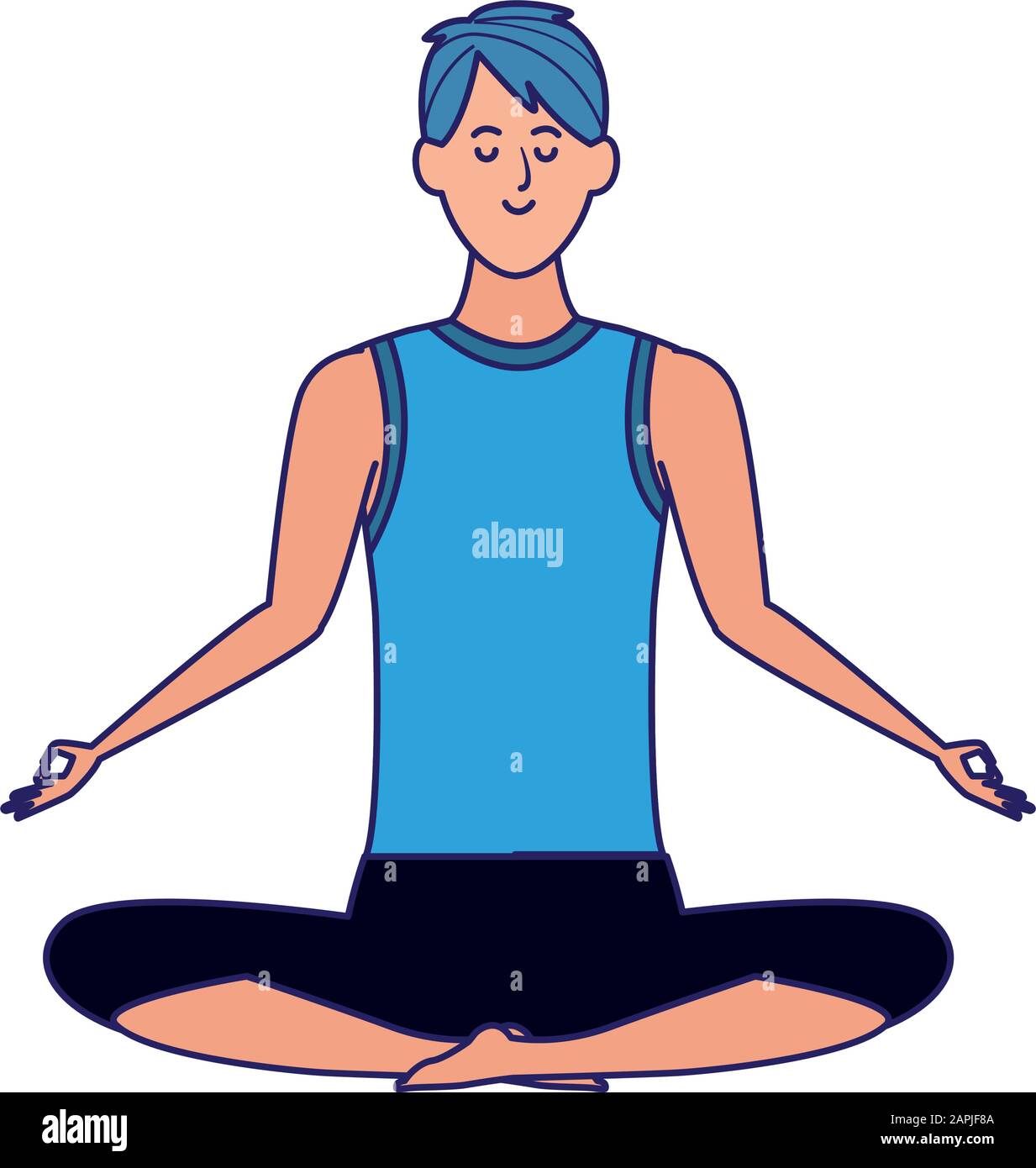 cartoon man doing yoga icon Stock Vector Image & Art - Alamy