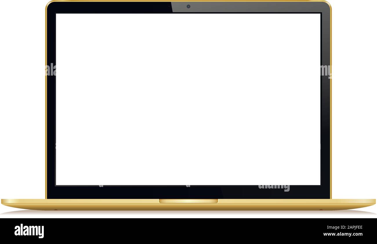 Computer laptop blank white Stock Vector Images - Alamy