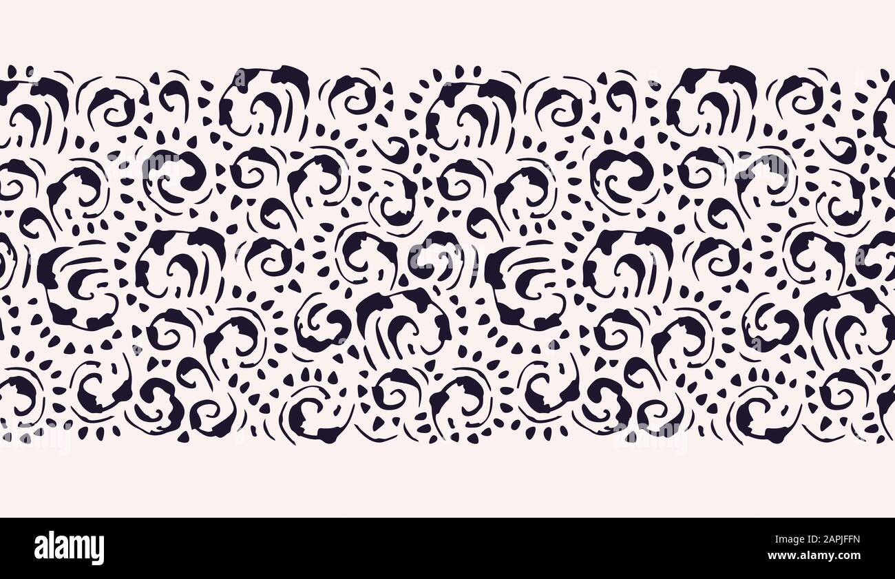 Artistic Baroque Hand-Drawn Black and White Vintage Vector Seamless ...