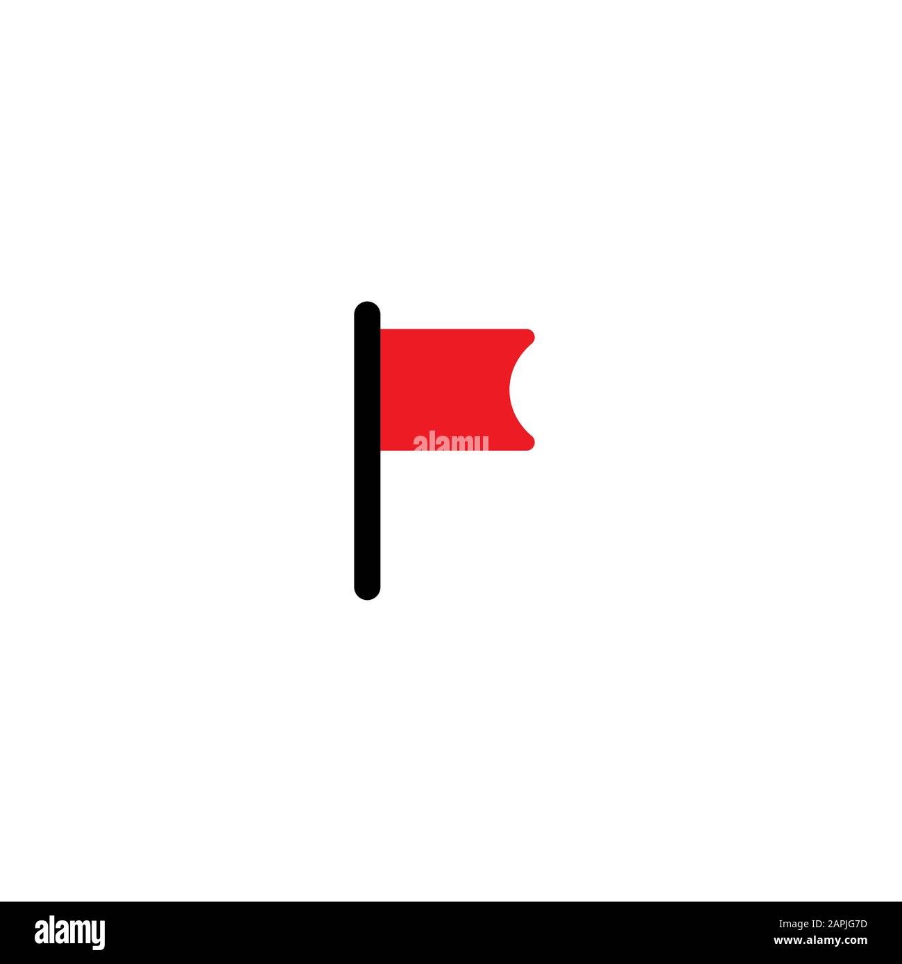 red flag icon. Isolated on white background. Flat vector illustration ...