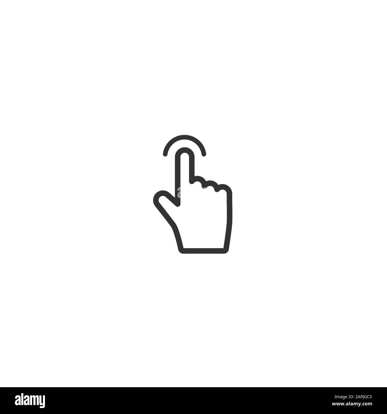 Swipe up or push the button. Pointing hand. Flat black picrtogram ...