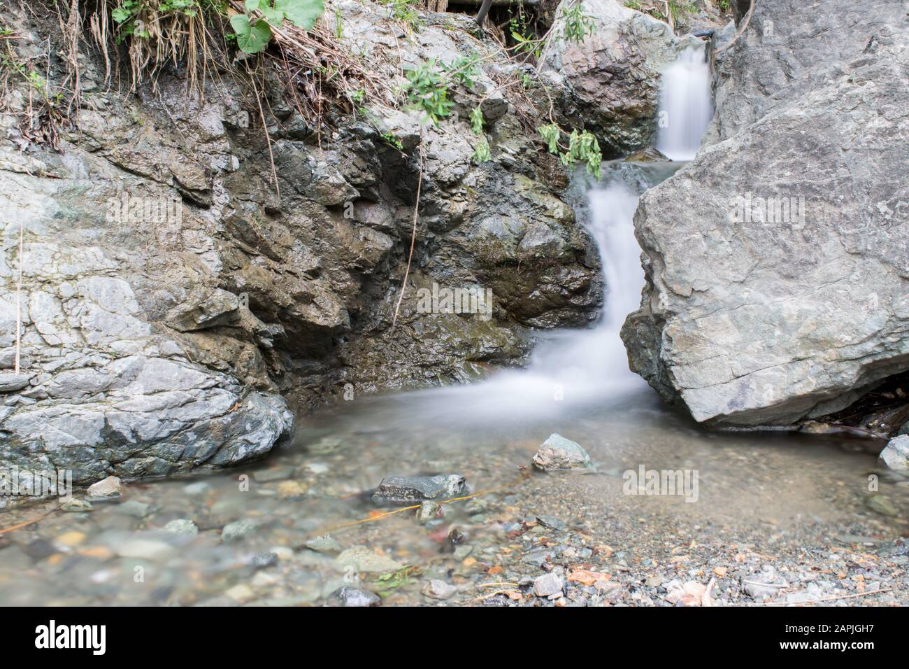 Long exposure water stream of little waterfall in golab darreh , north ...