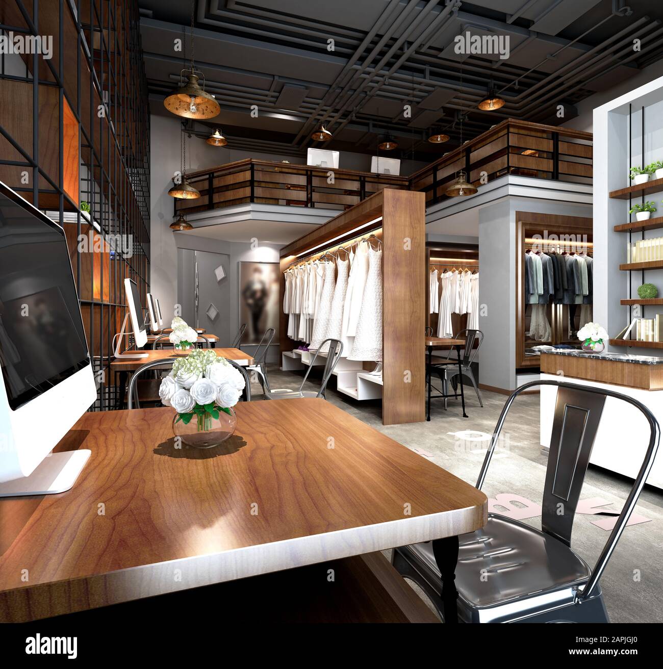 3d render of shop interior Stock Photo - Alamy