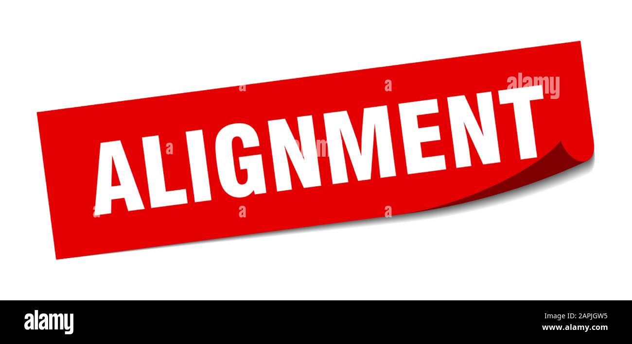 alignment sticker. alignment square sign. alignment. peeler Stock ...