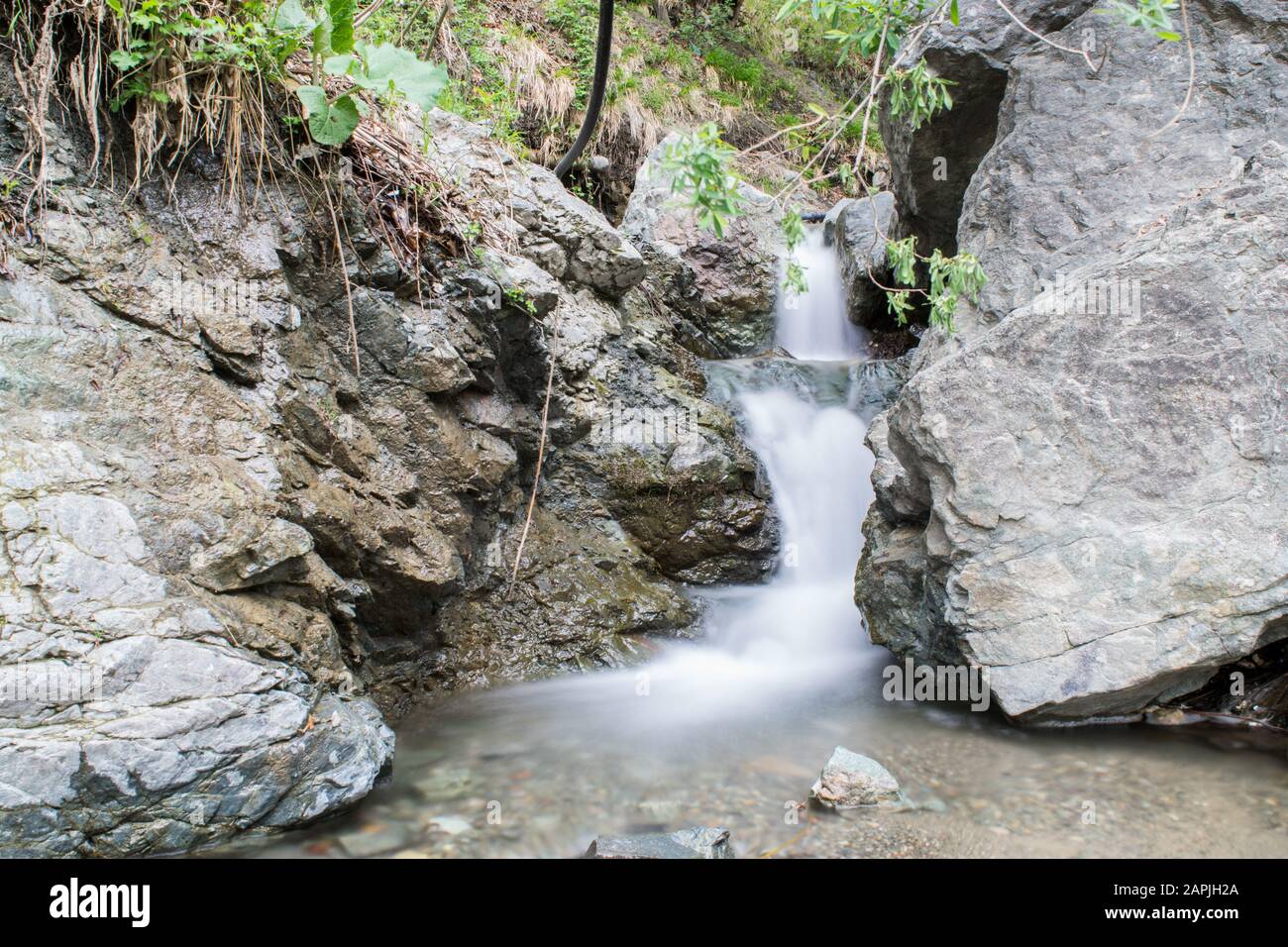 Long exposure water stream of little waterfall in golab darreh , north ...
