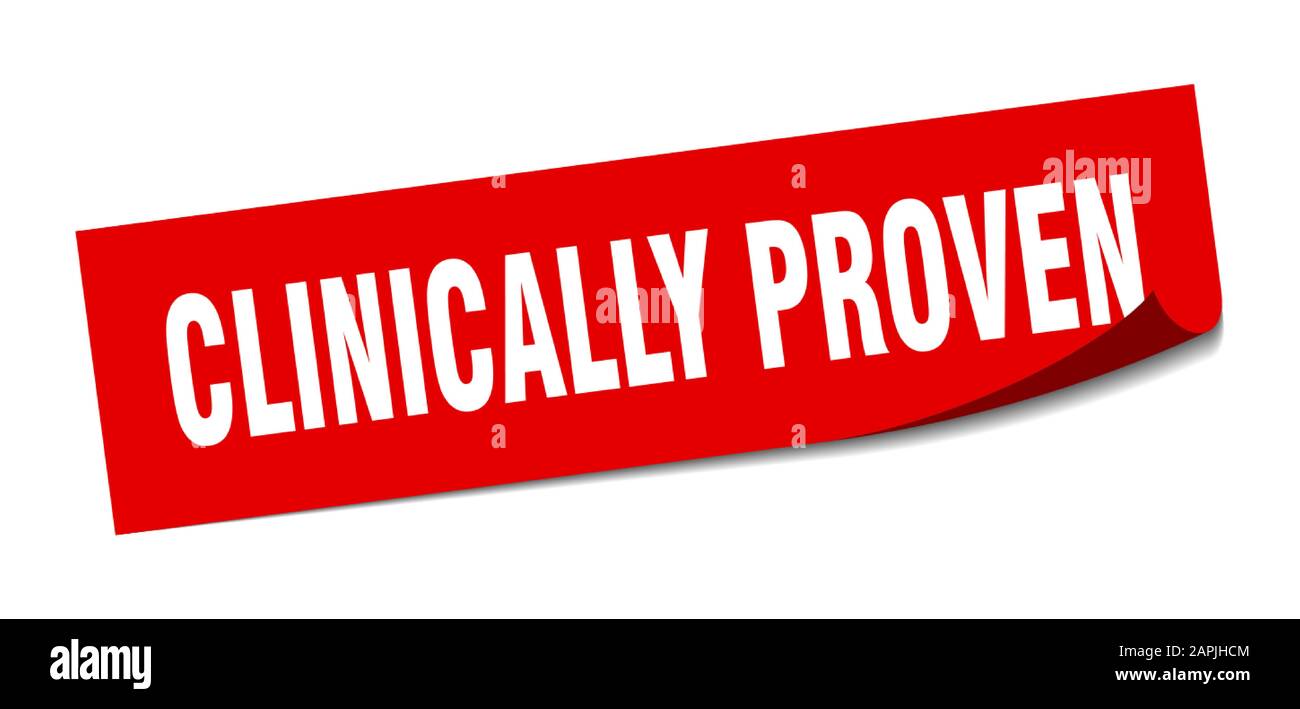 clinically proven sticker. clinically proven square sign. clinically ...