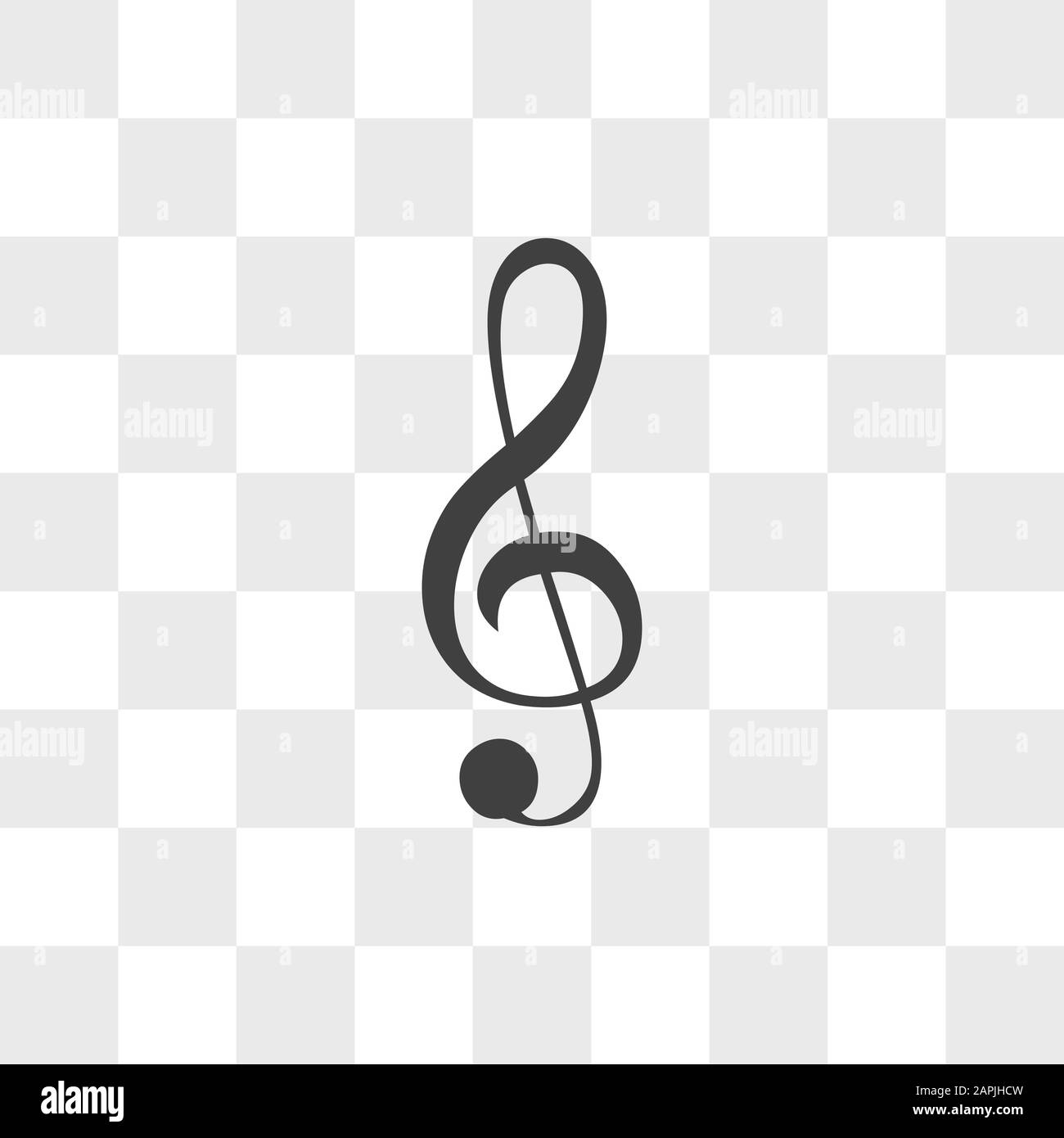 Treble clef vector icon in modern design style for web site and mobile ...