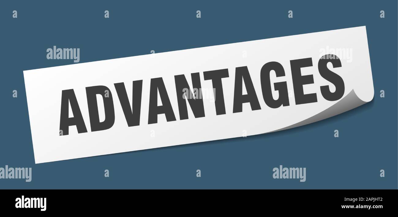 advantages sticker. advantages square sign. advantages. peeler Stock ...