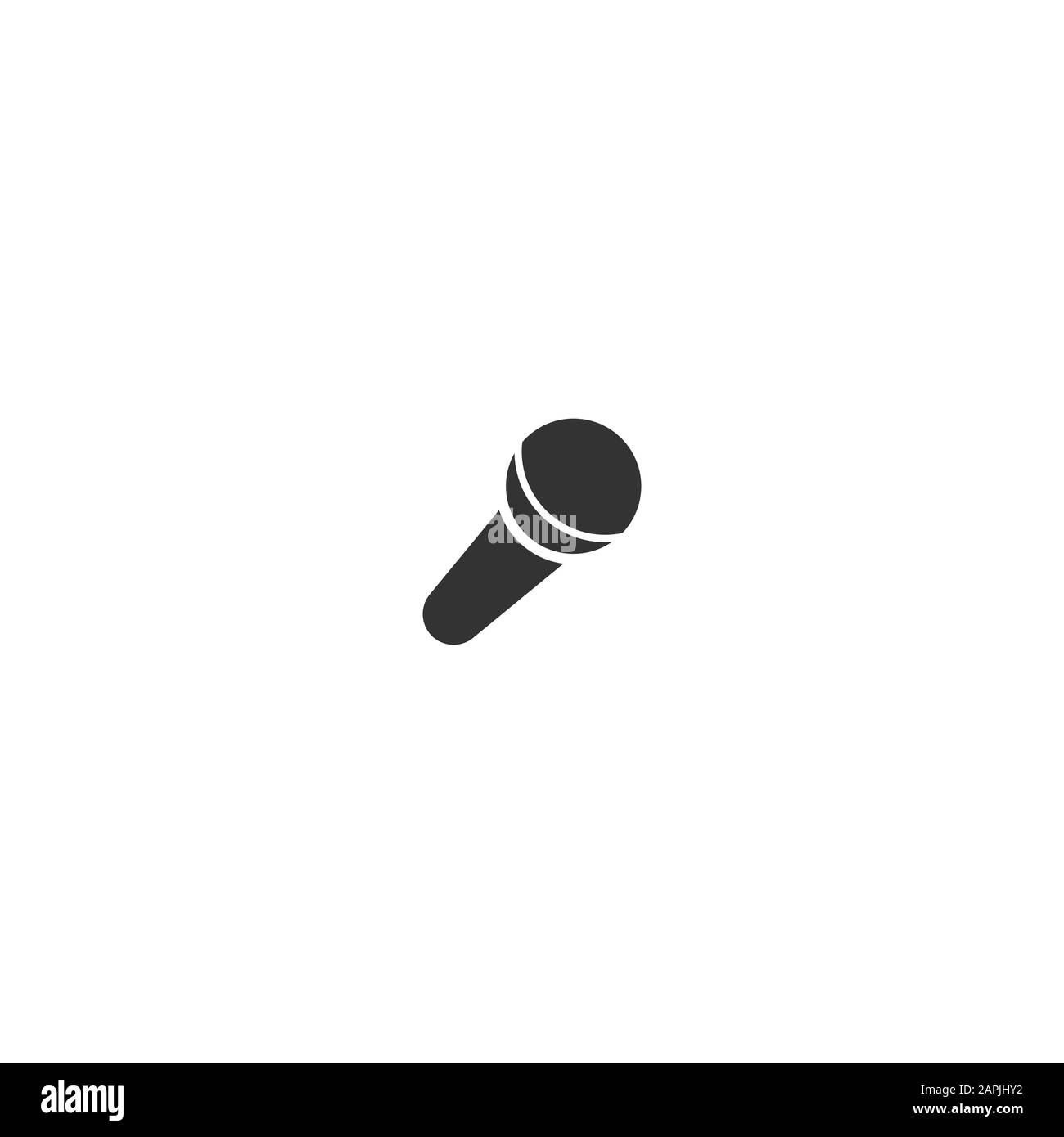 black microphone icon. simple flat button. Audio message, voice, record ...
