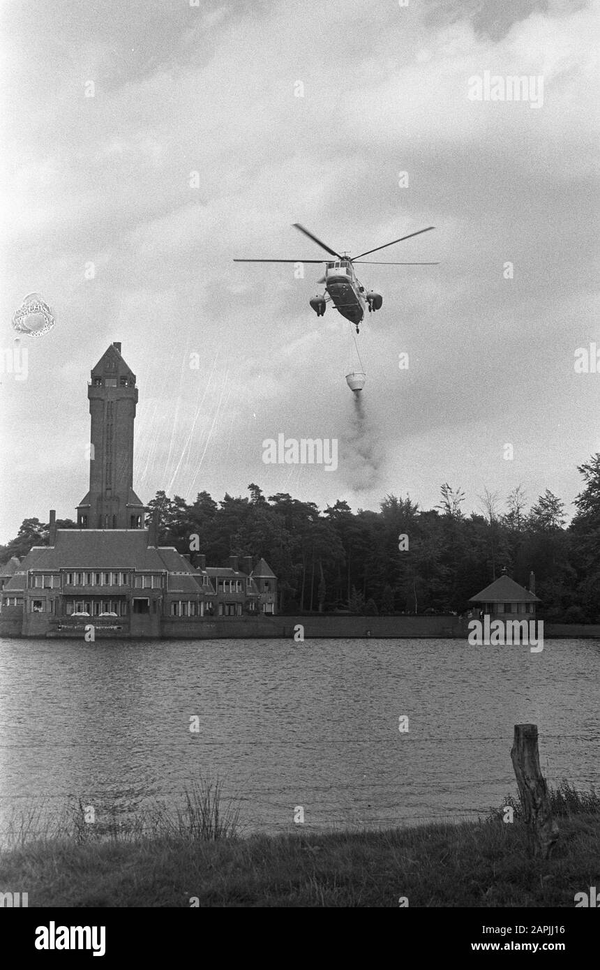 Demonstration with helicopter for forest fire on Hoge Veluwe helicopter ...