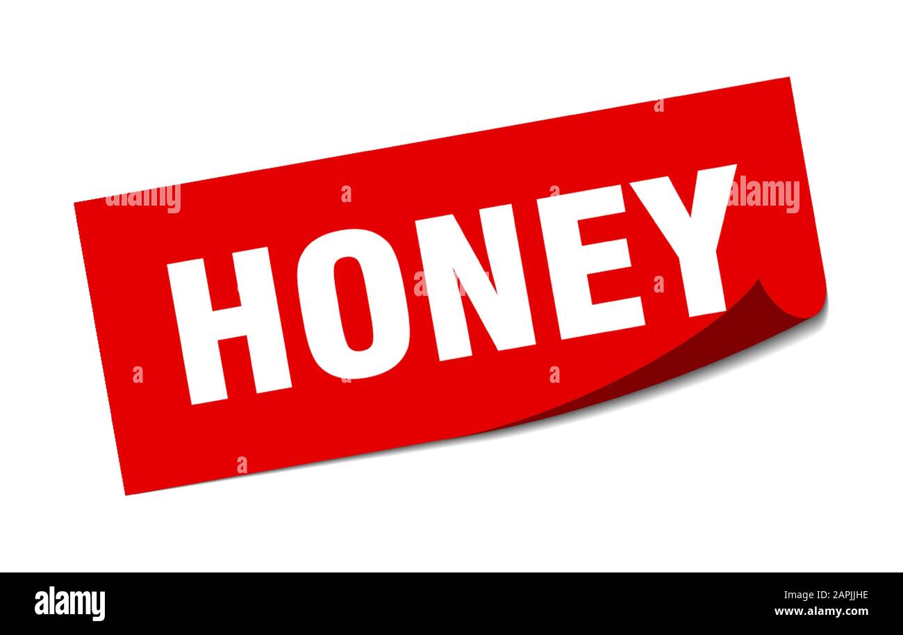 honey sticker. honey square sign. honey. peeler Stock Vector Image ...