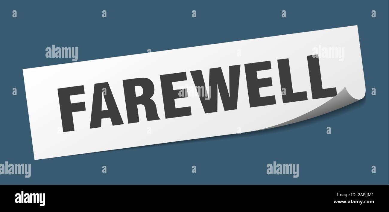 farewell sticker. farewell square sign. farewell. peeler Stock Vector ...