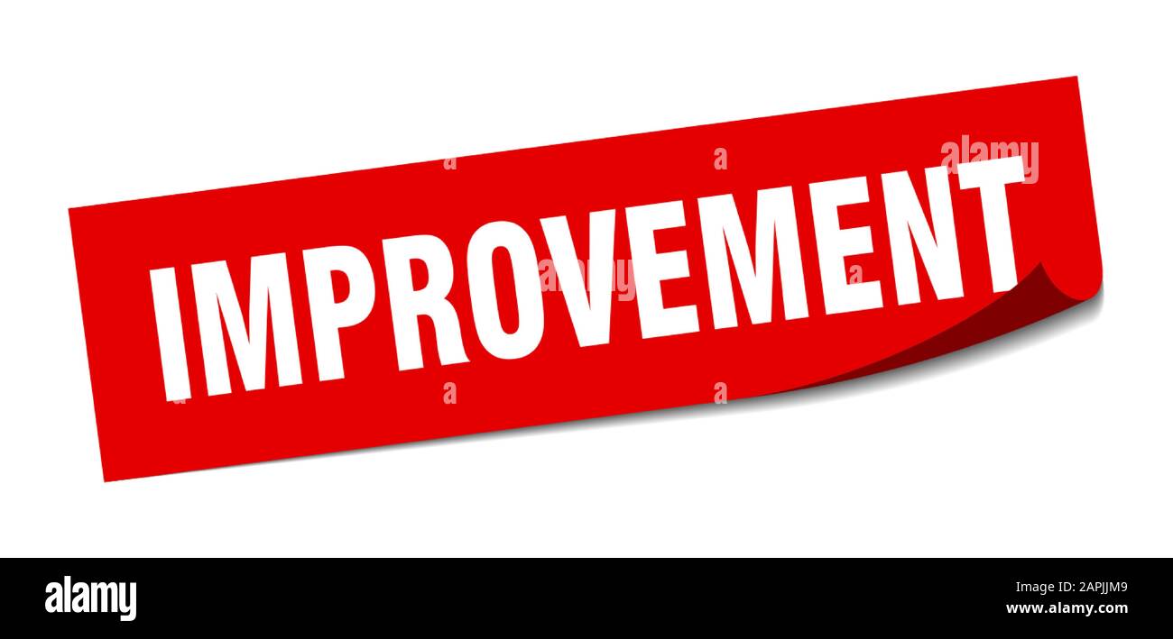 improvement sticker. improvement square sign. improvement. peeler Stock ...