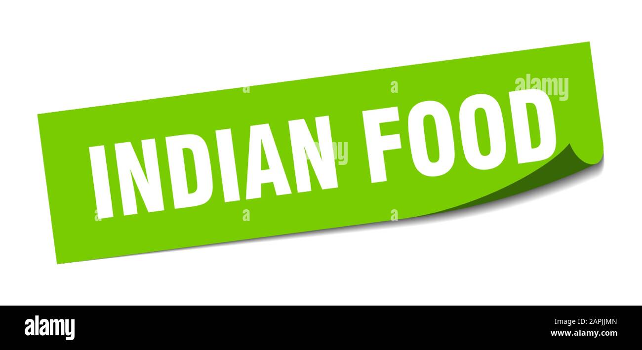 indian food sticker. indian food square sign. indian food. peeler Stock ...