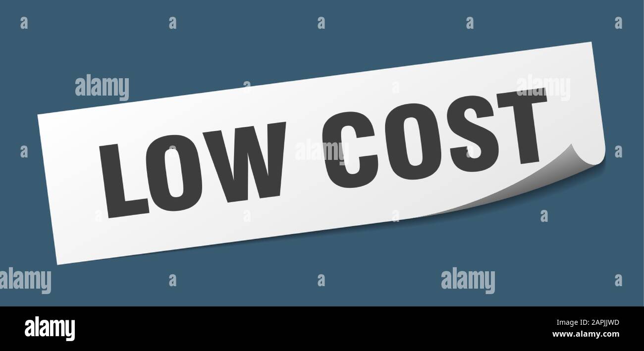 low cost sticker. low cost square sign. low cost. peeler Stock Vector ...