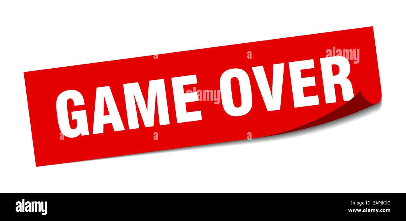 game over sticker. game over square sign. game over. peeler Stock ...