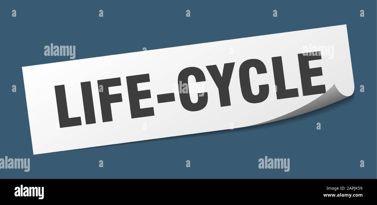 life-cycle sticker. life-cycle square sign. life-cycle. peeler Stock ...