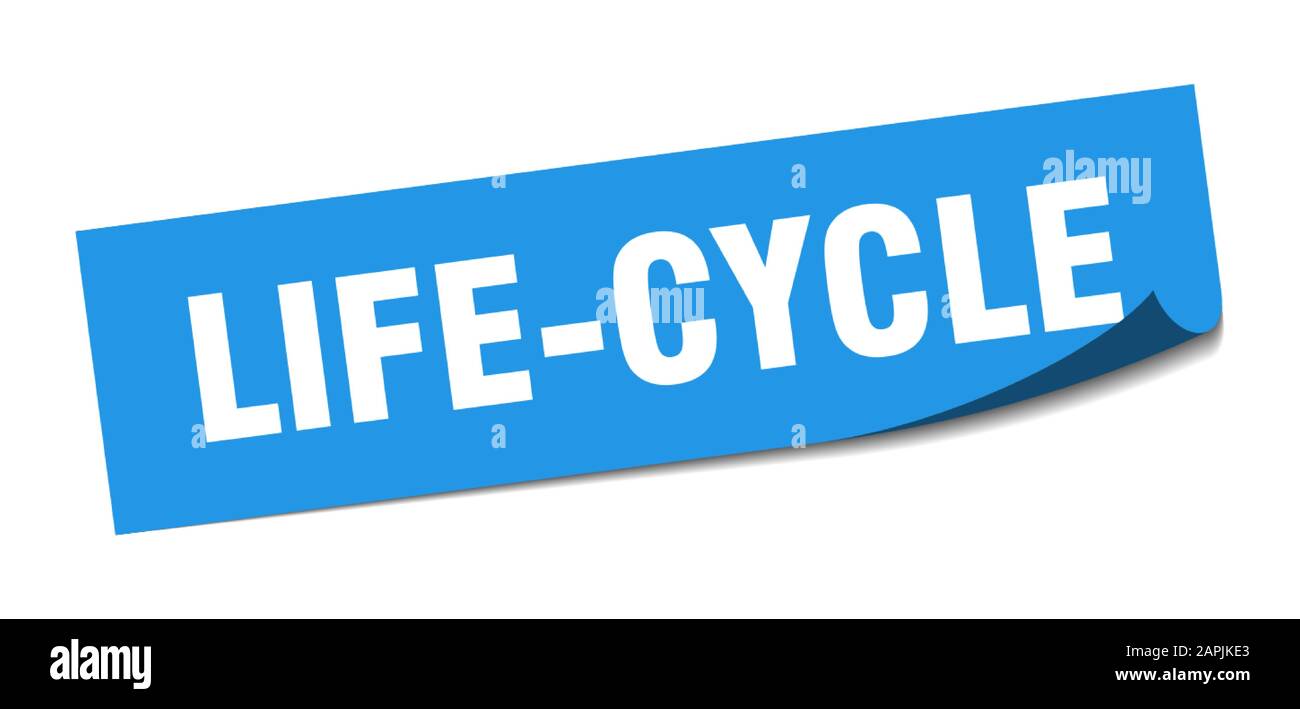 life-cycle sticker. life-cycle square sign. life-cycle. peeler Stock ...