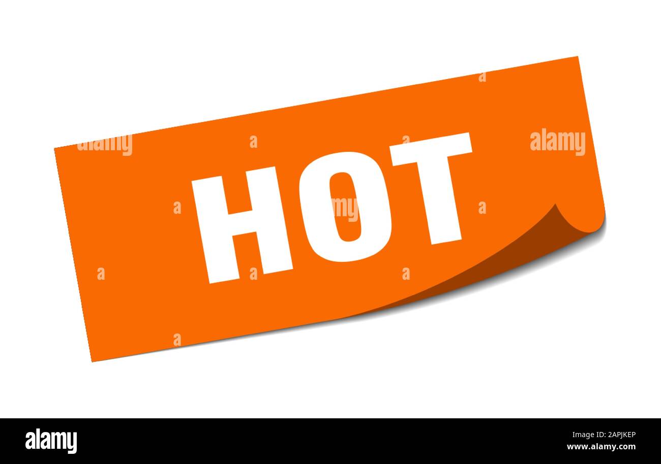 hot sticker. hot square sign. hot. peeler Stock Vector Image & Art - Alamy