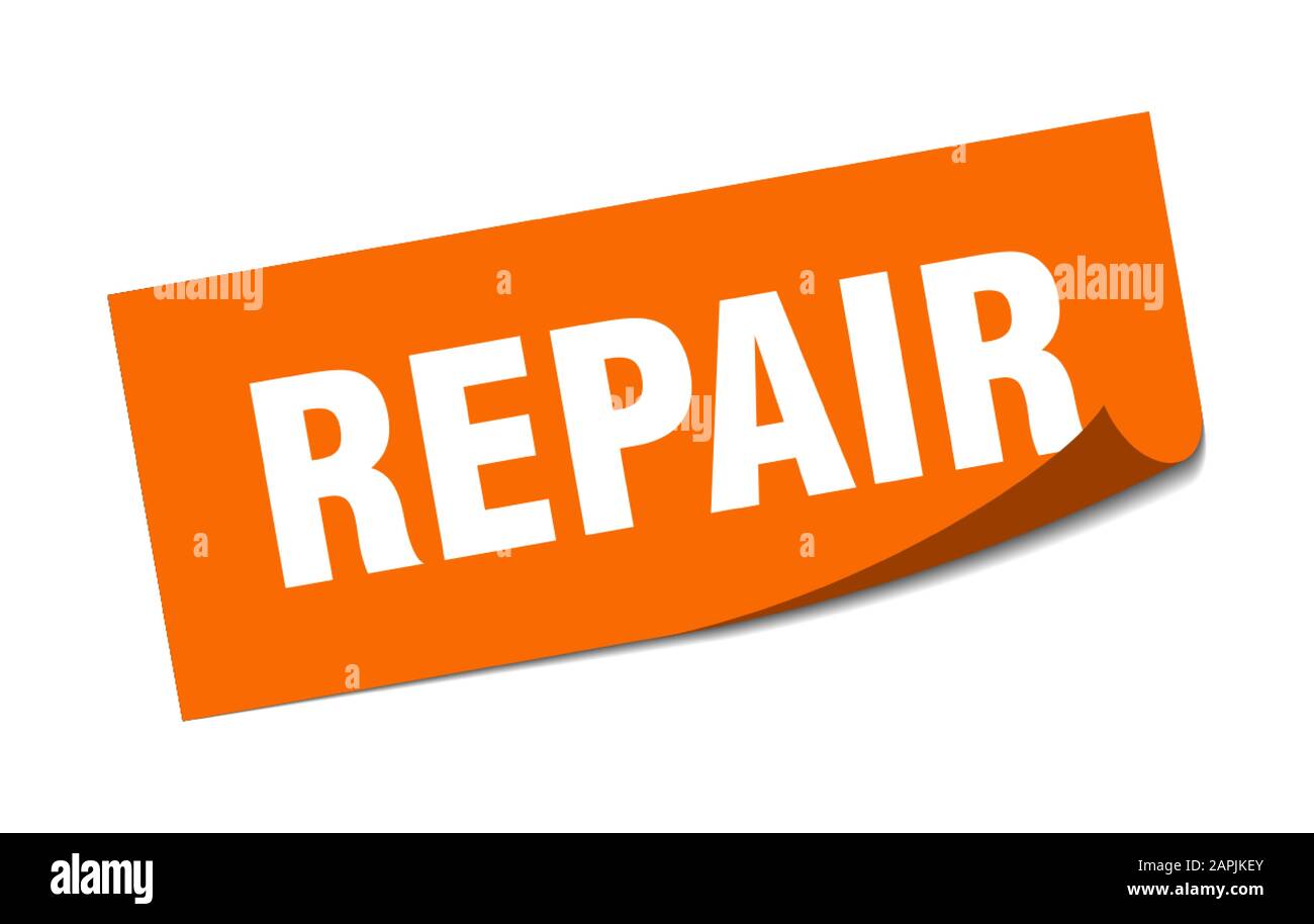 Repair sticker square sign hi-res stock photography and images - Alamy