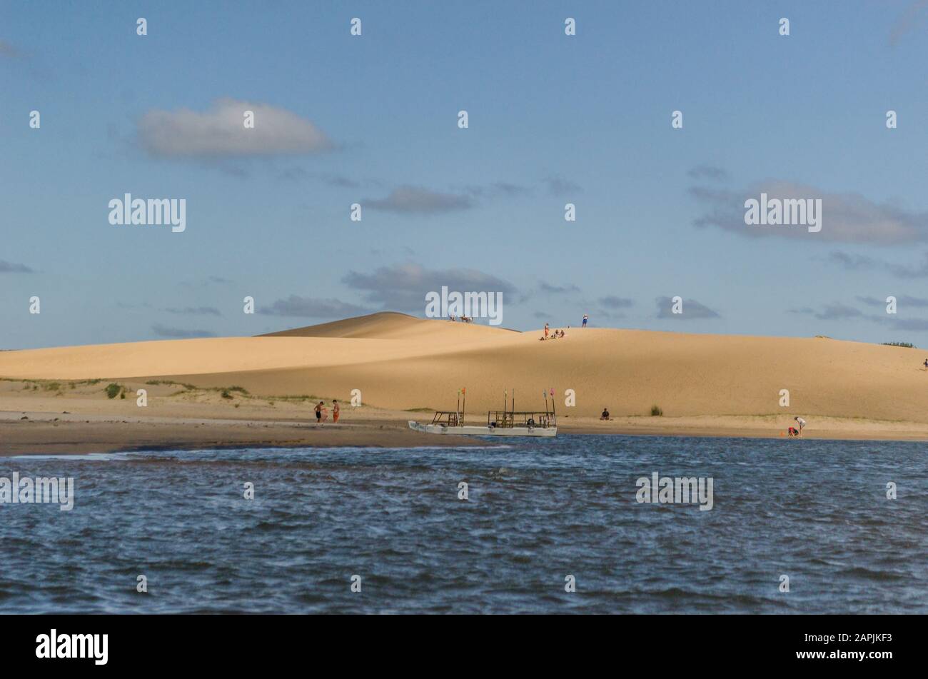 Beach landscapes and dunes in Barra de Valizas, Uruguay. February 2018 ...