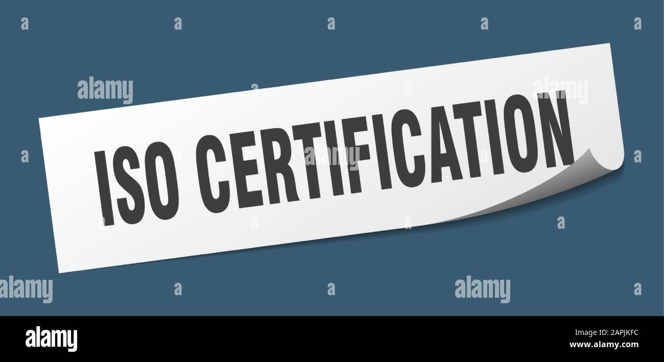 iso certification sticker. iso certification square sign. iso ...