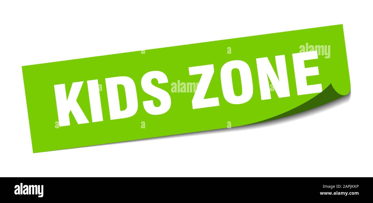 kids zone sticker. kids zone square sign. kids zone. peeler Stock ...