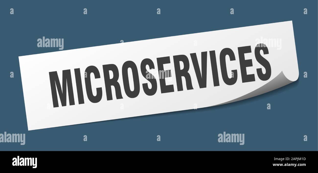 microservices sticker. microservices square sign. microservices. peeler ...