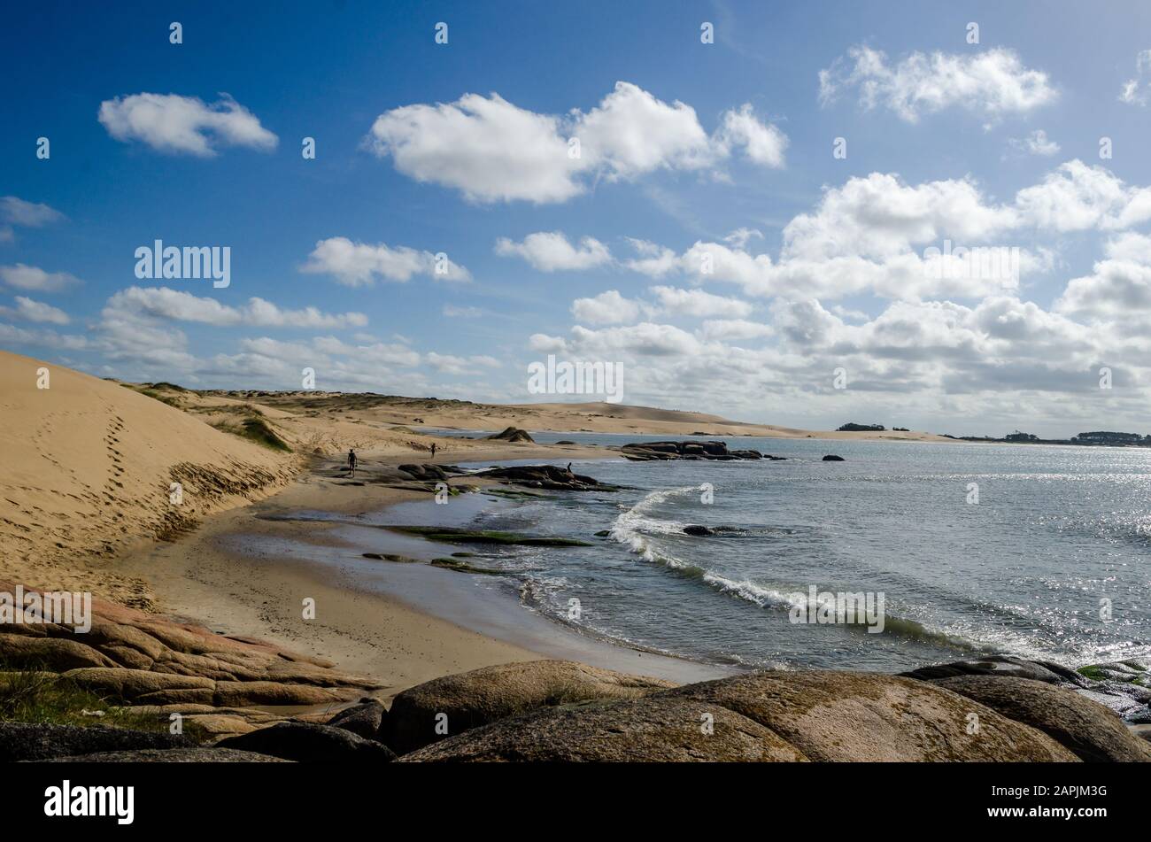 Beach landscapes and dunes in Barra de Valizas, Uruguay. February 2018 ...