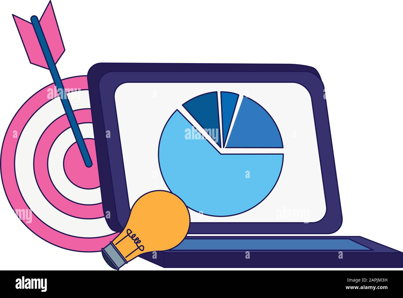 Laptop pie chart Stock Vector Images - Alamy
