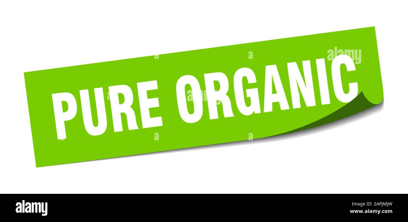 pure organic sticker. pure organic square sign. pure organic. peeler ...