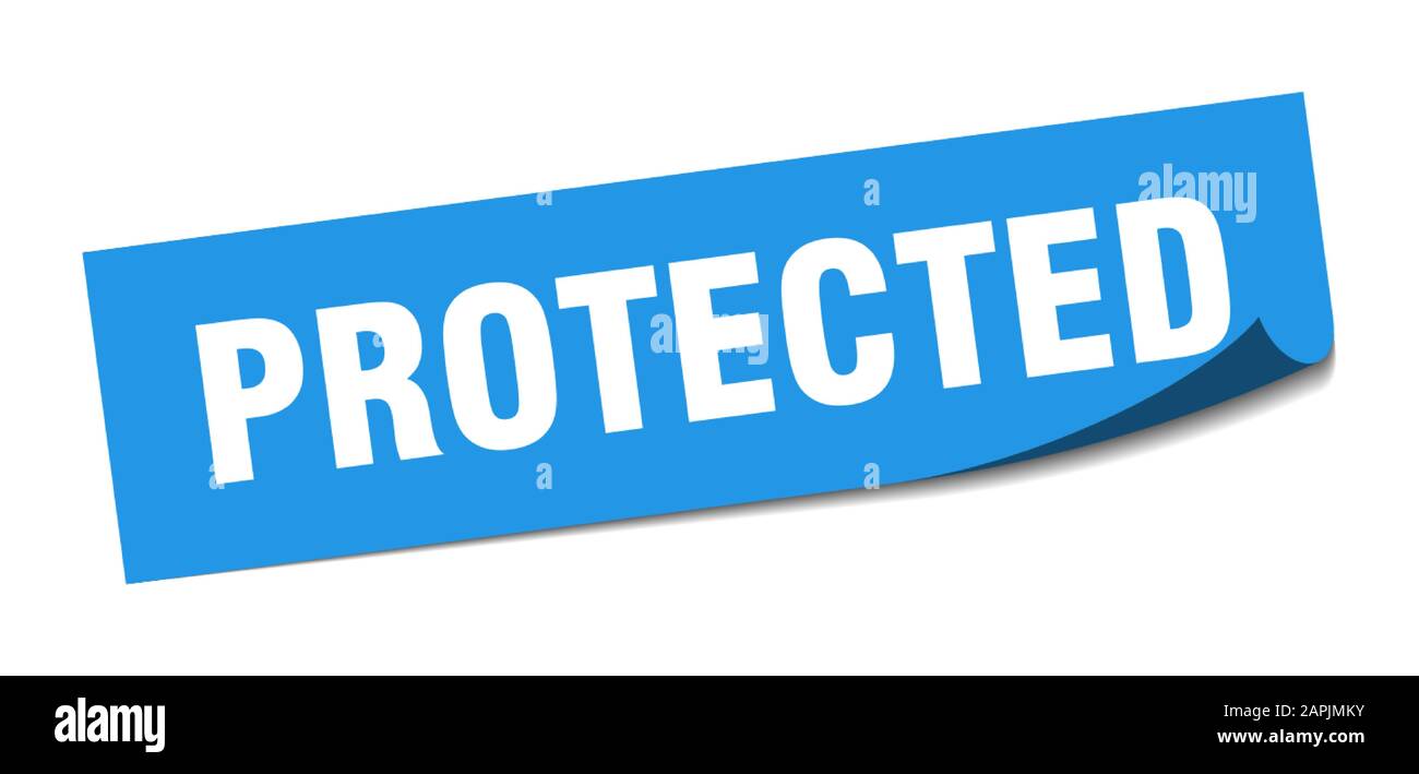 protected sticker. protected square sign. protected. peeler Stock ...