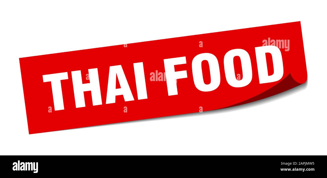 thai food sticker. thai food square sign. thai food. peeler Stock ...