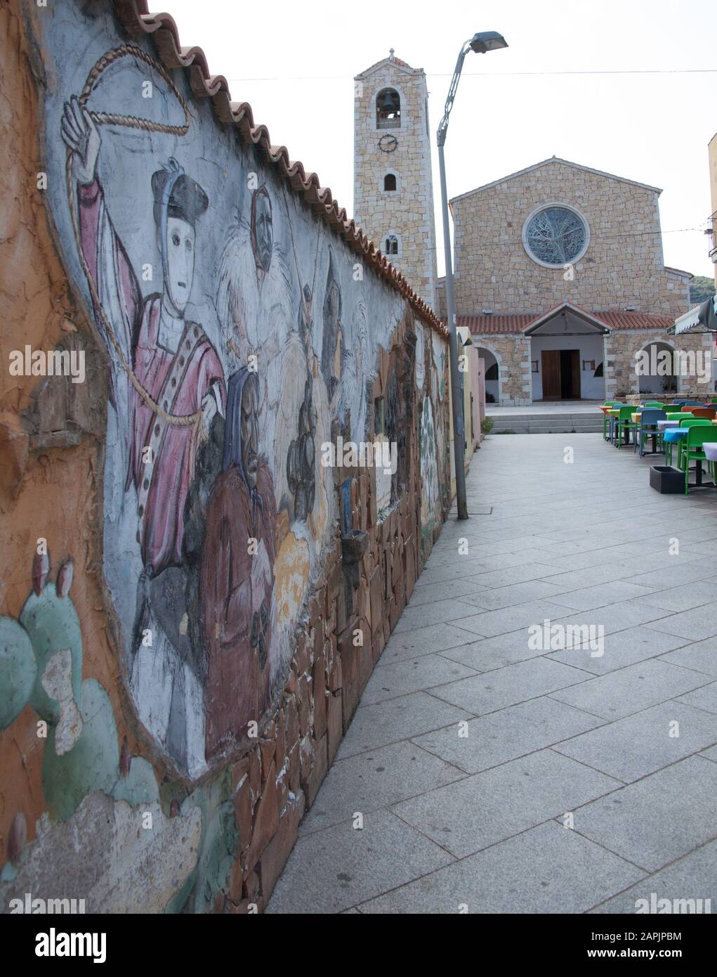 A wall picture depicting the Mamuthones and the Issohadores, in ...