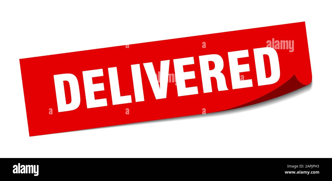 Delivered badge Cut Out Stock Images & Pictures - Alamy