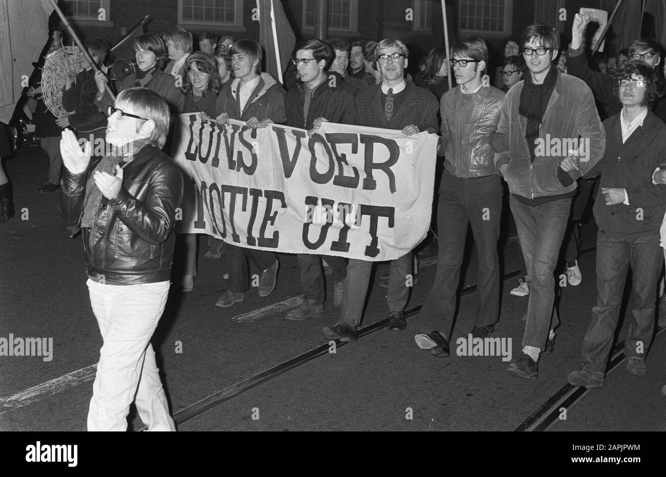 Anti government demonstration young Black and White Stock Photos ...