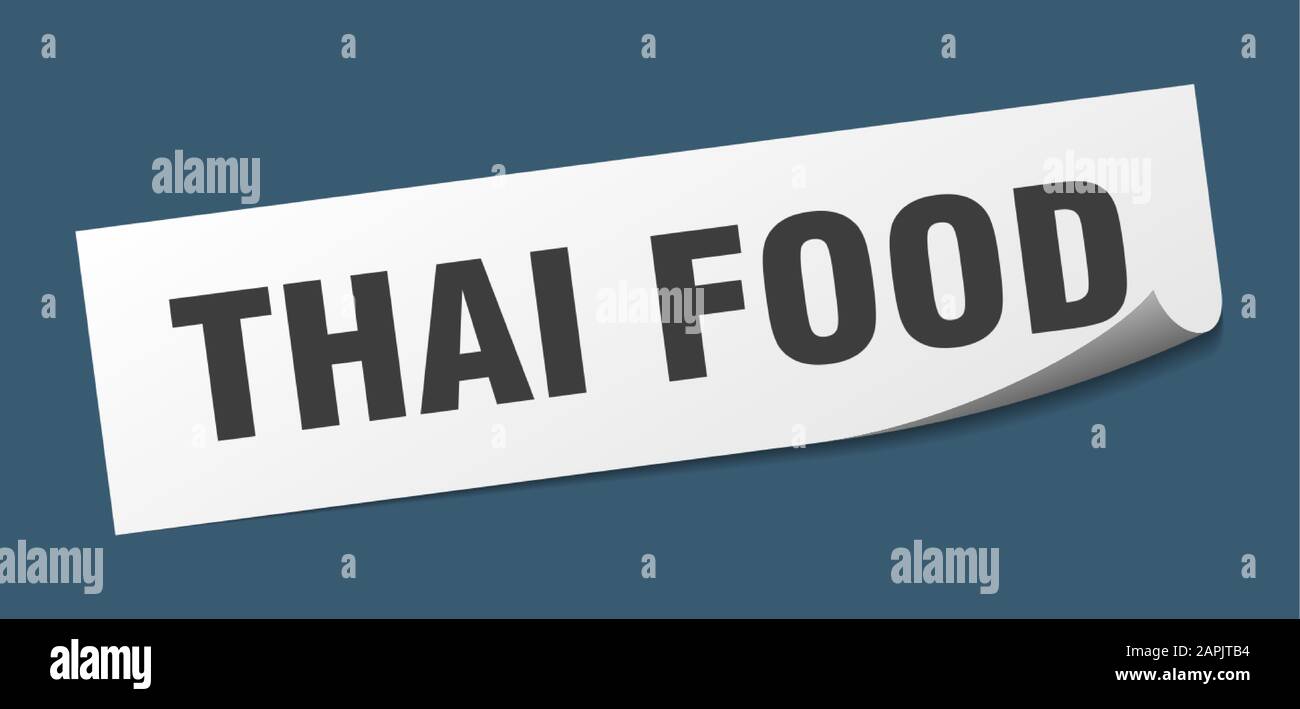 thai food sticker. thai food square sign. thai food. peeler Stock ...