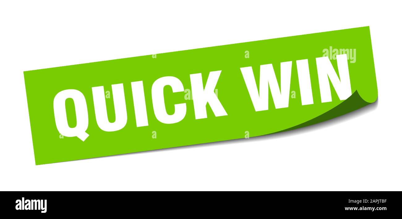 quick win sticker. quick win square sign. quick win. peeler Stock ...