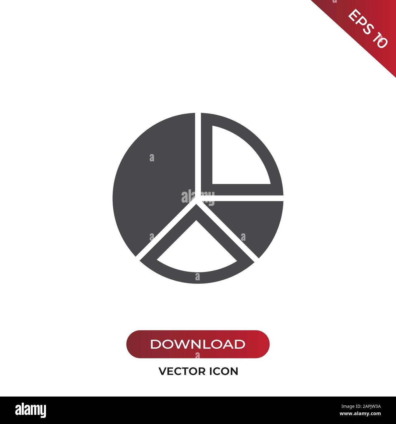 Pie chart icon vector. Simple pie chart sign in modern design style for ...