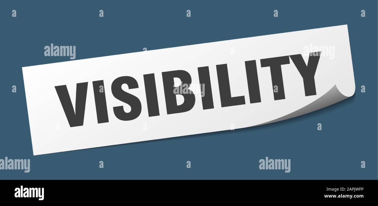 visibility sticker. visibility square sign. visibility. peeler Stock ...