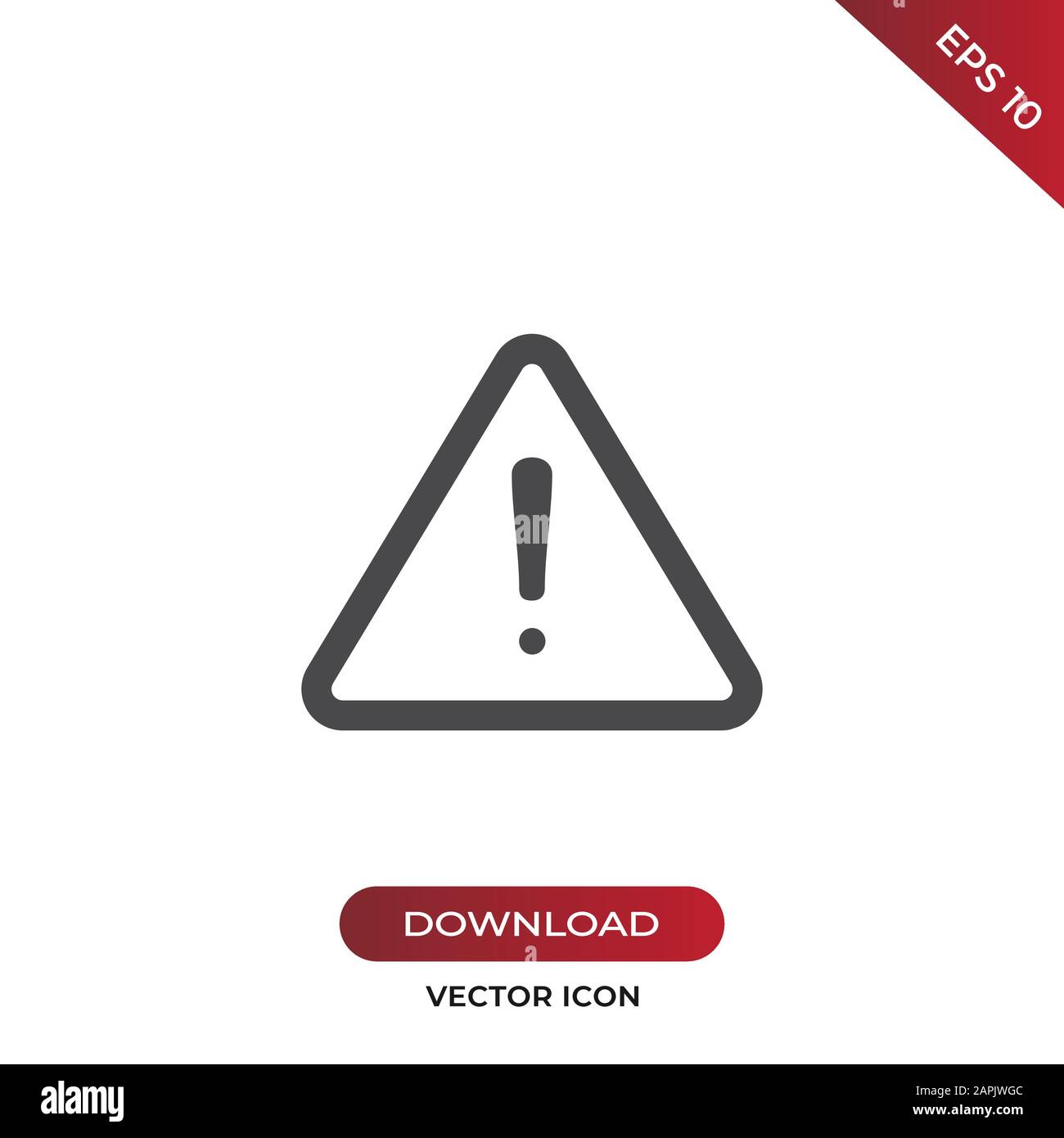 Warning icon vector. Simple warning sign in modern design style for web ...