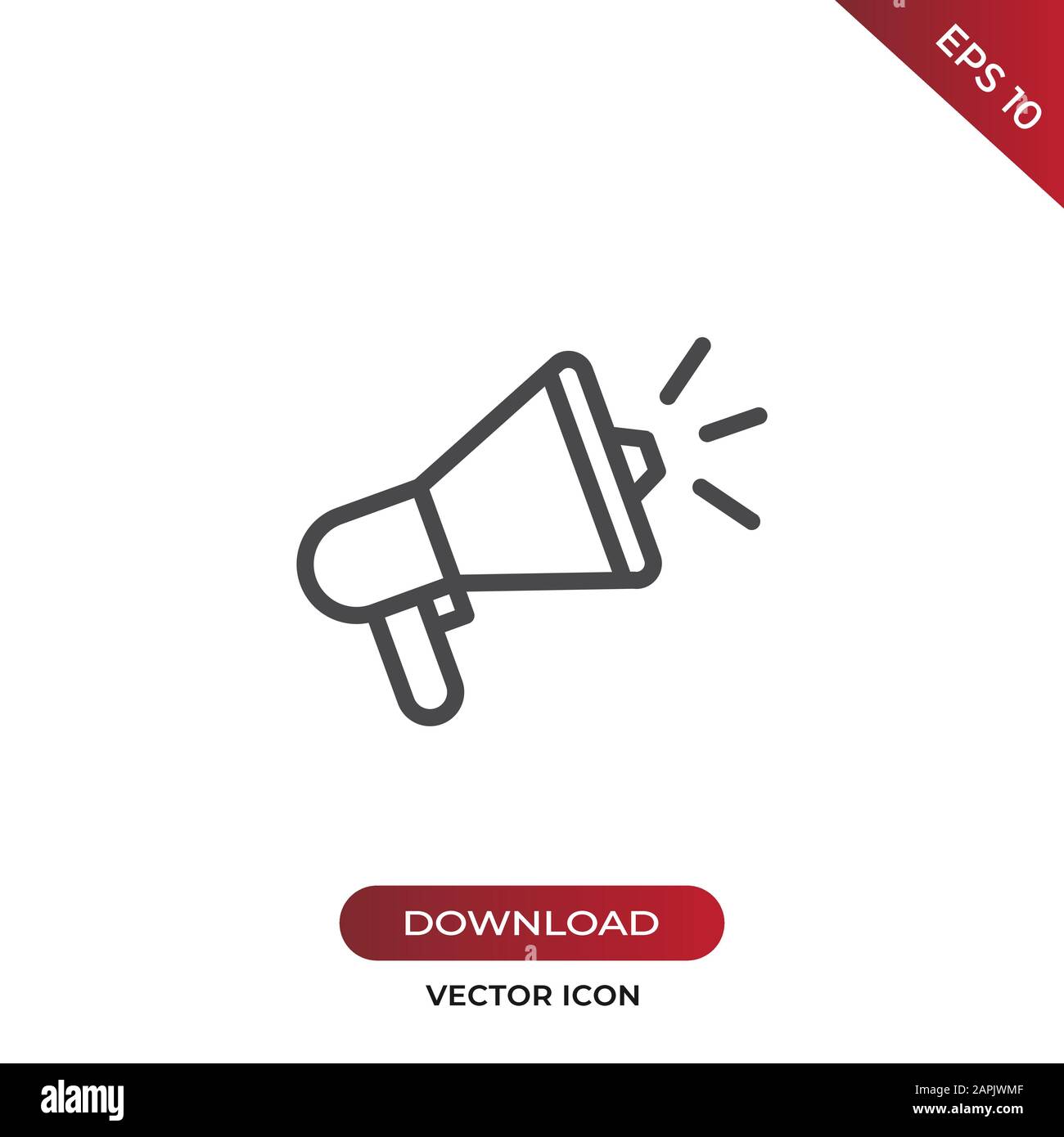 Megaphone icon vector. Simple megaphone sign in modern design style for ...