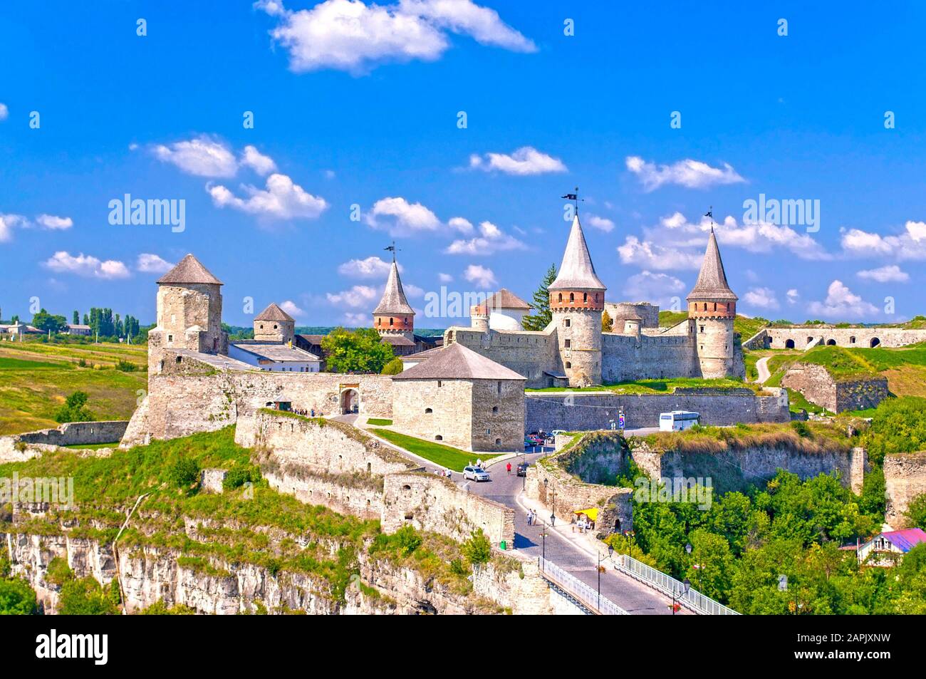 Beautiful medieval castle at Kamenets-Podolsky in Ukraine built in 14th ...