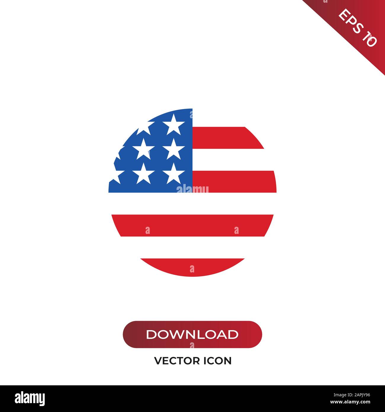 United States flag icon vector. Simple United States flag sign in ...