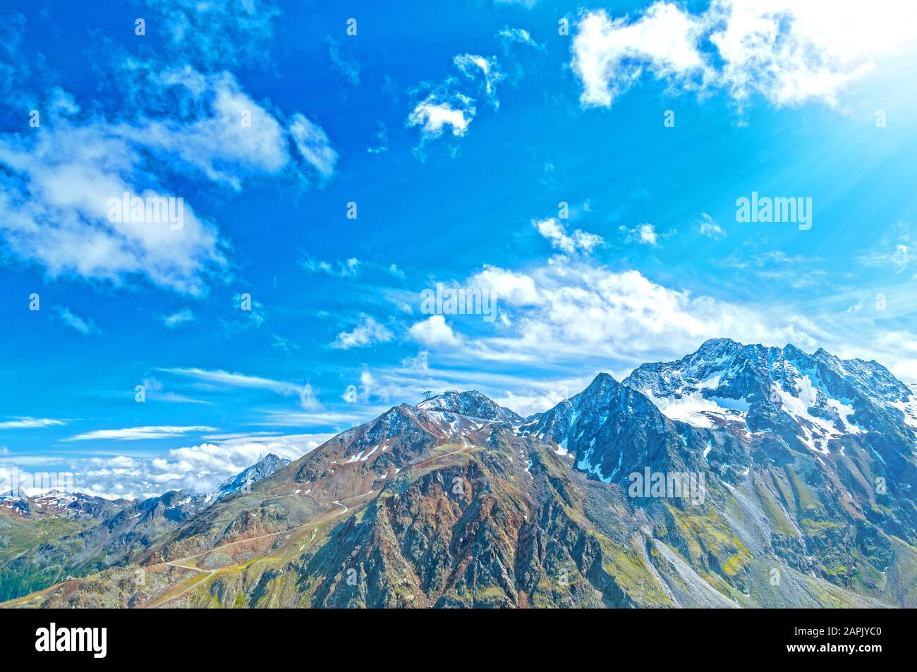 Austrian alps mountains summer landscape near Soelden Stock Photo - Alamy