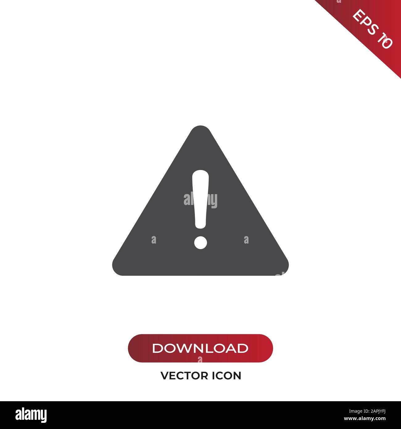 Warning icon vector. Simple warning sign in modern design style for web ...