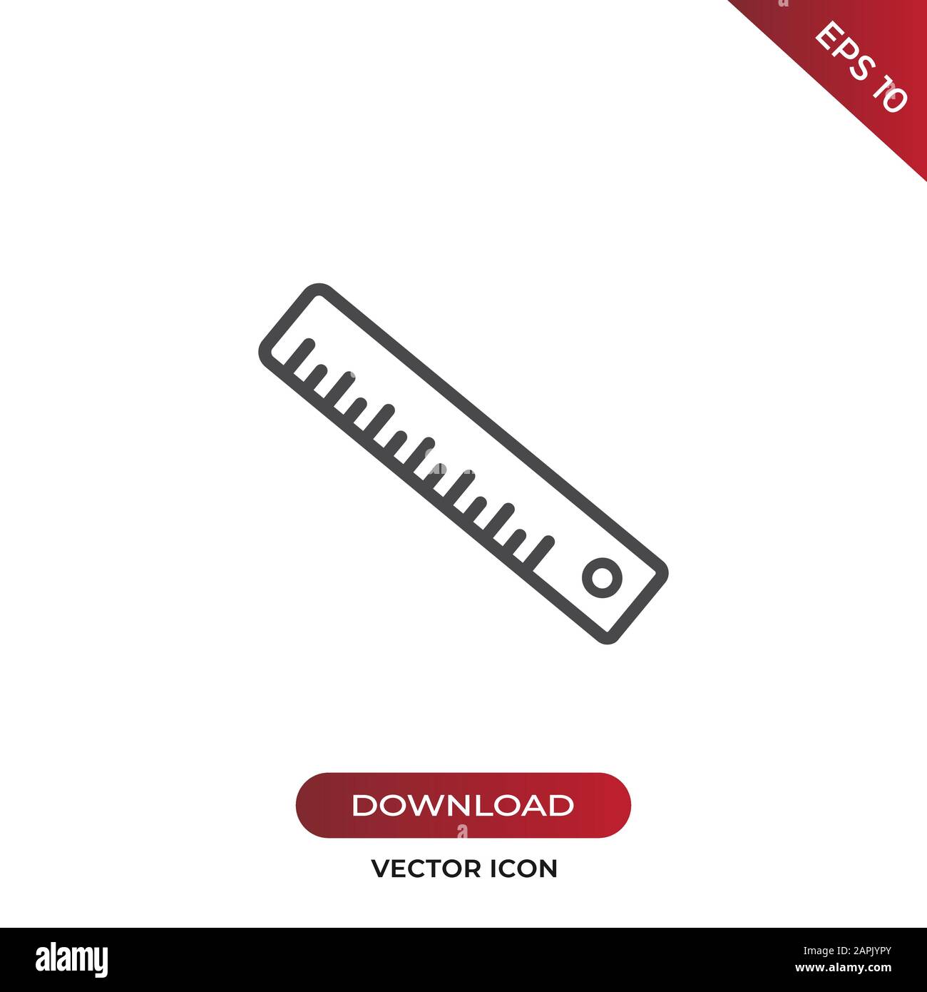 Ruler icon vector. Simple ruler sign in modern design style for web ...