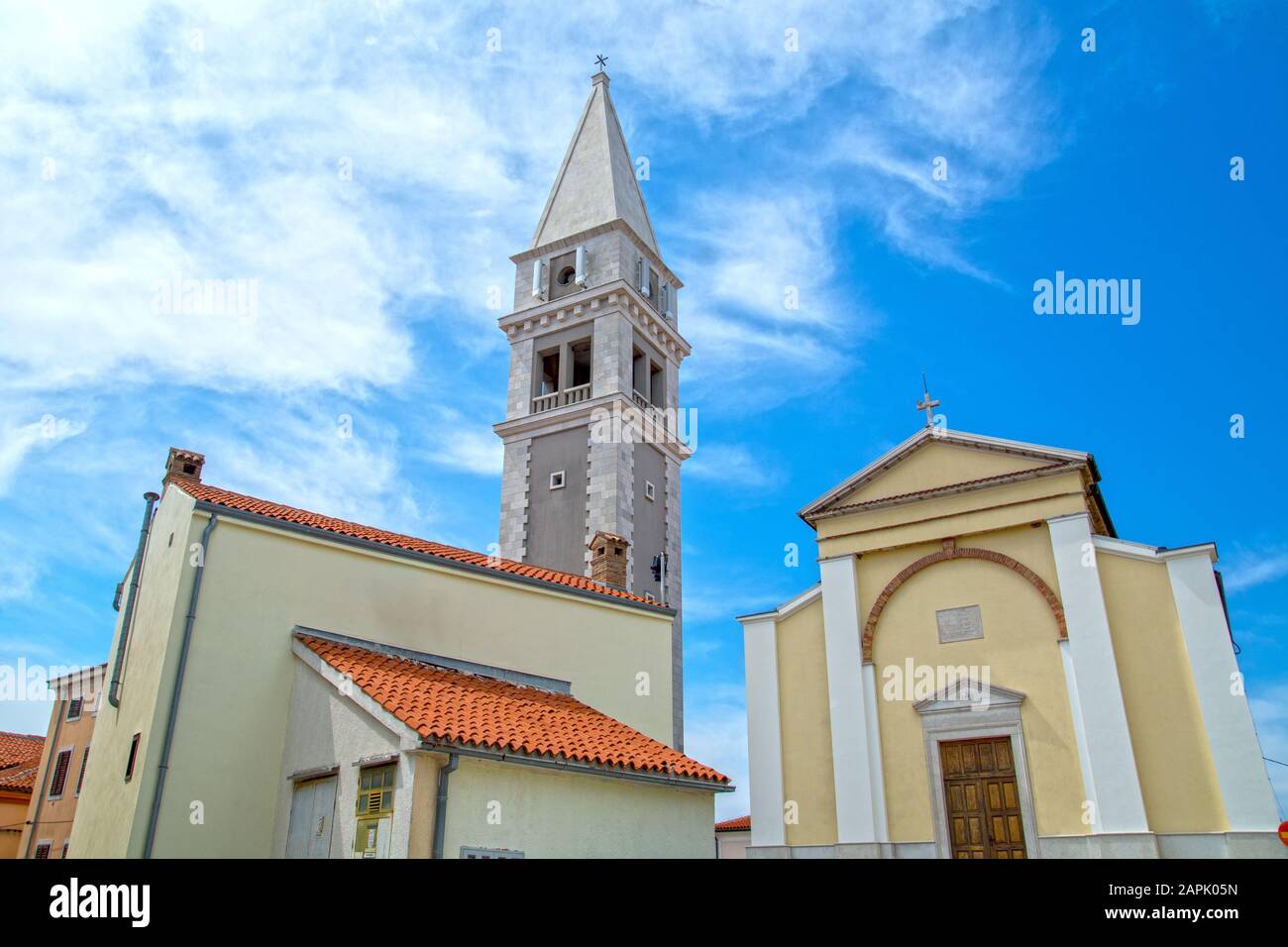 Vrsar, town in Istria, Croatia - church tower Stock Photo - Alamy